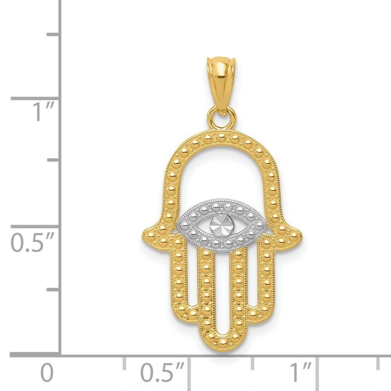 14K Yellow Gold Yellow Gold Rhodium Plated Hand of God Pendant - Etsy