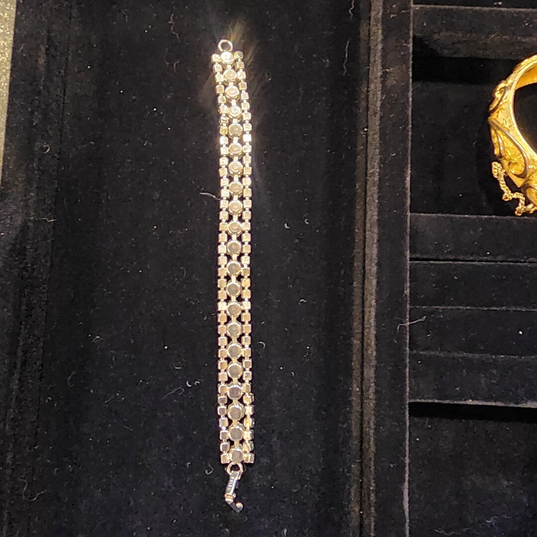 Albert Weiss 3 Row Rhinestone Bracelet - Etsy