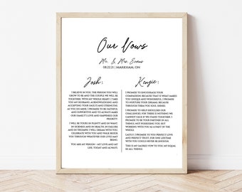 Personalized Wedding Vows Customized Printed Vows Wedding - Etsy