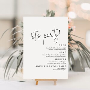 Digital Download Wedding Sign Let's Party Sign Editable Sign Printable ...