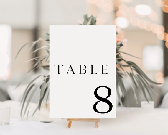 Digital Download Wedding Sign Table Numbers Editable Sign - Etsy