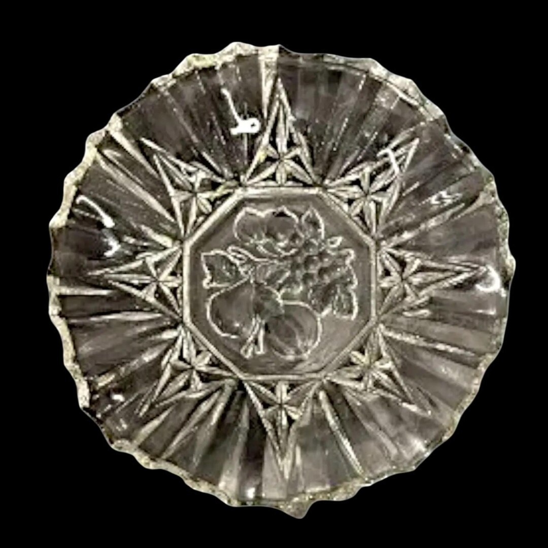 1940s Federal Indian Glass Pioneer Design Pattern Round Fruit Appetizer ...