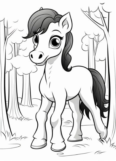 Cute Wild Mustang Horses Coloring Pages 30 Pages - Etsy