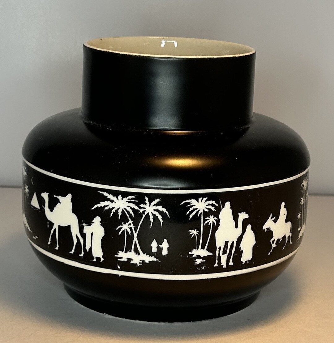 Vintage Falcon Ware Pottery Vase 3 Kings and Shepherds Black - Etsy