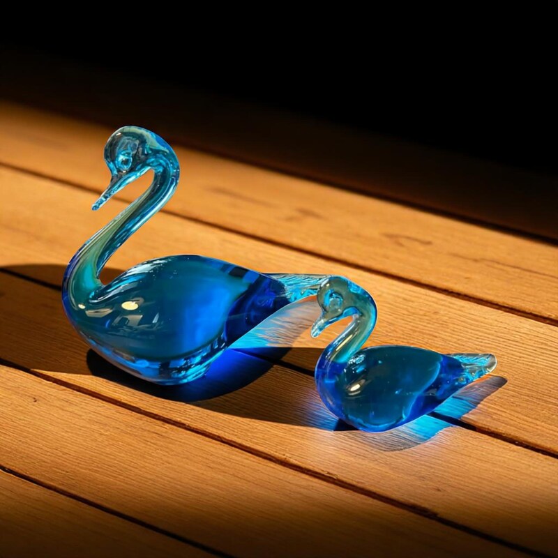 Crystal Blue Bird Figurines - Etsy