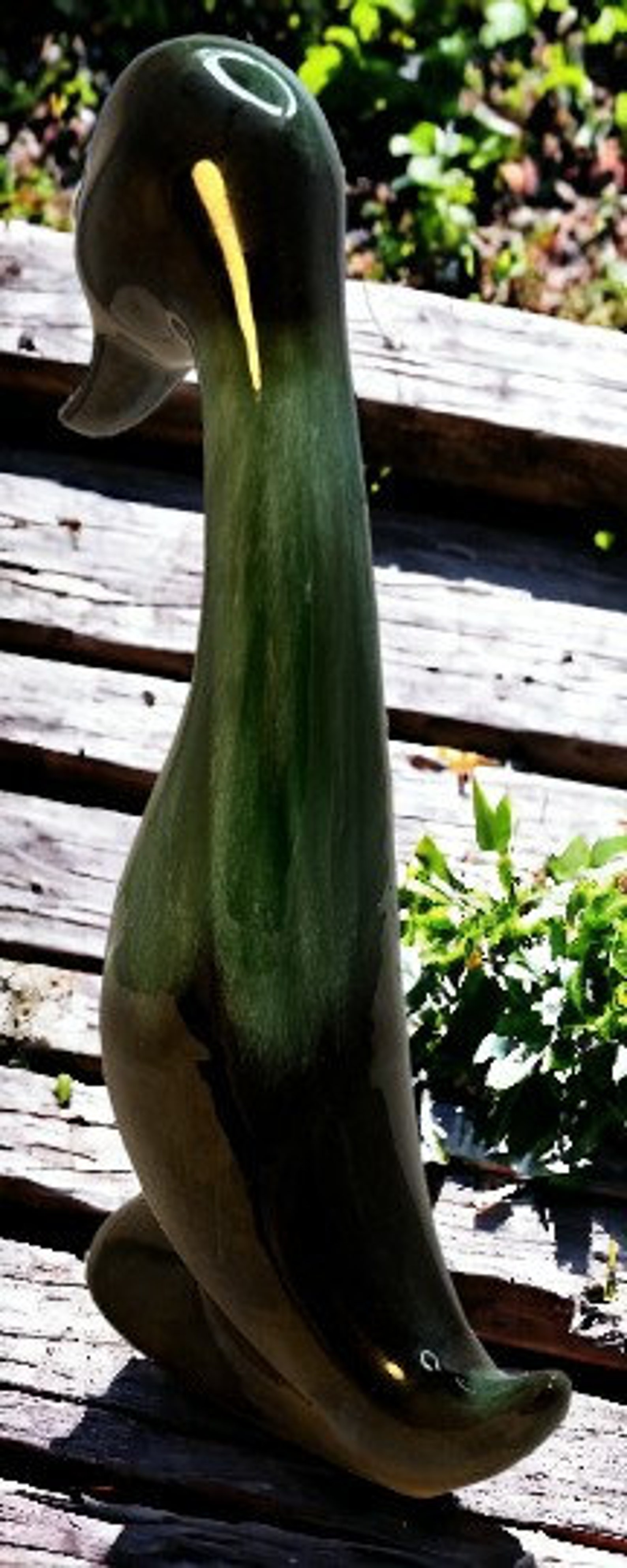 BMP Blue Mountain Pottery Xlarge 11 Funny Duck Green Drip Glaze ...