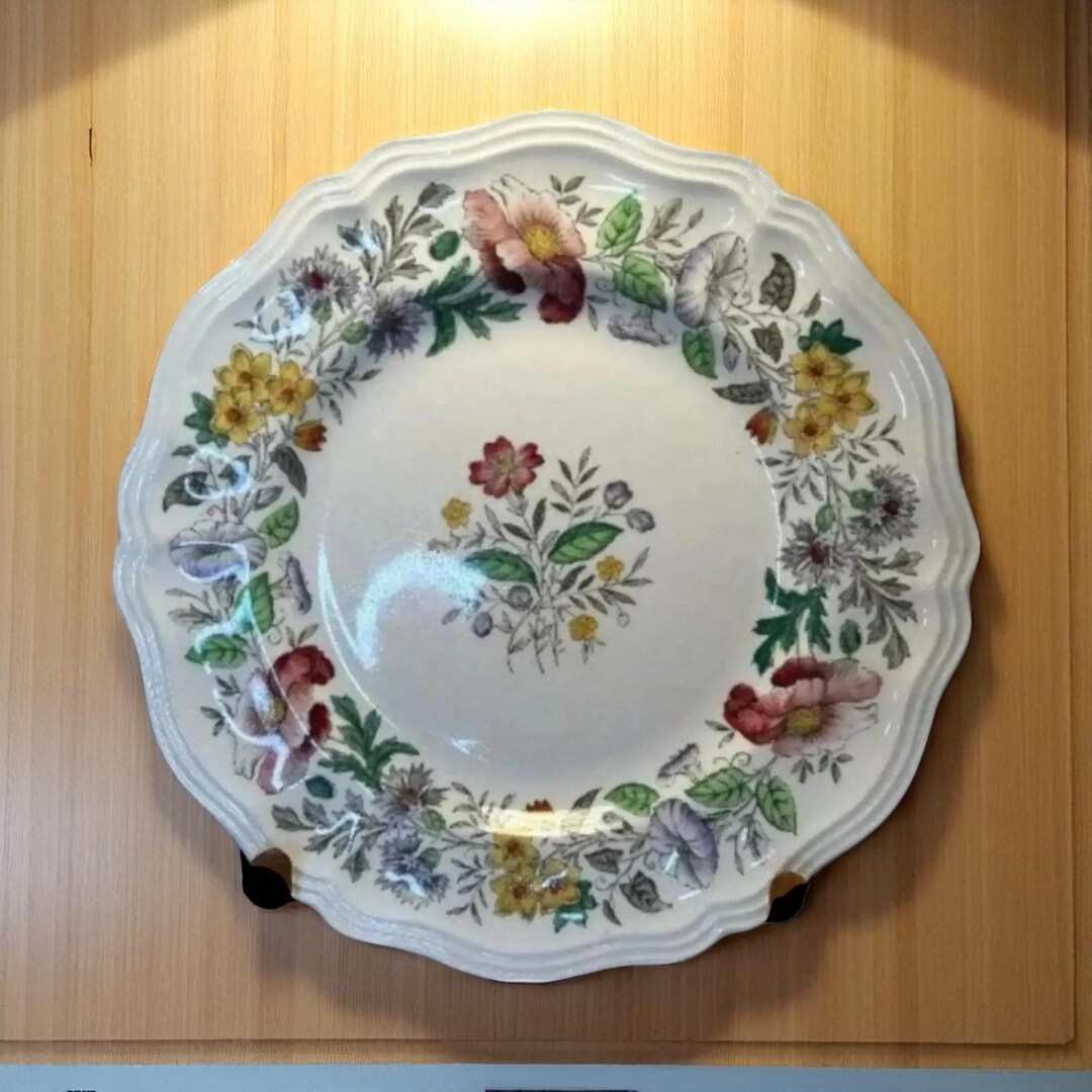 1950's Royal Doulton Serving Plate, Stratford Collection, Floral Design D6196, Vintage Plate ...