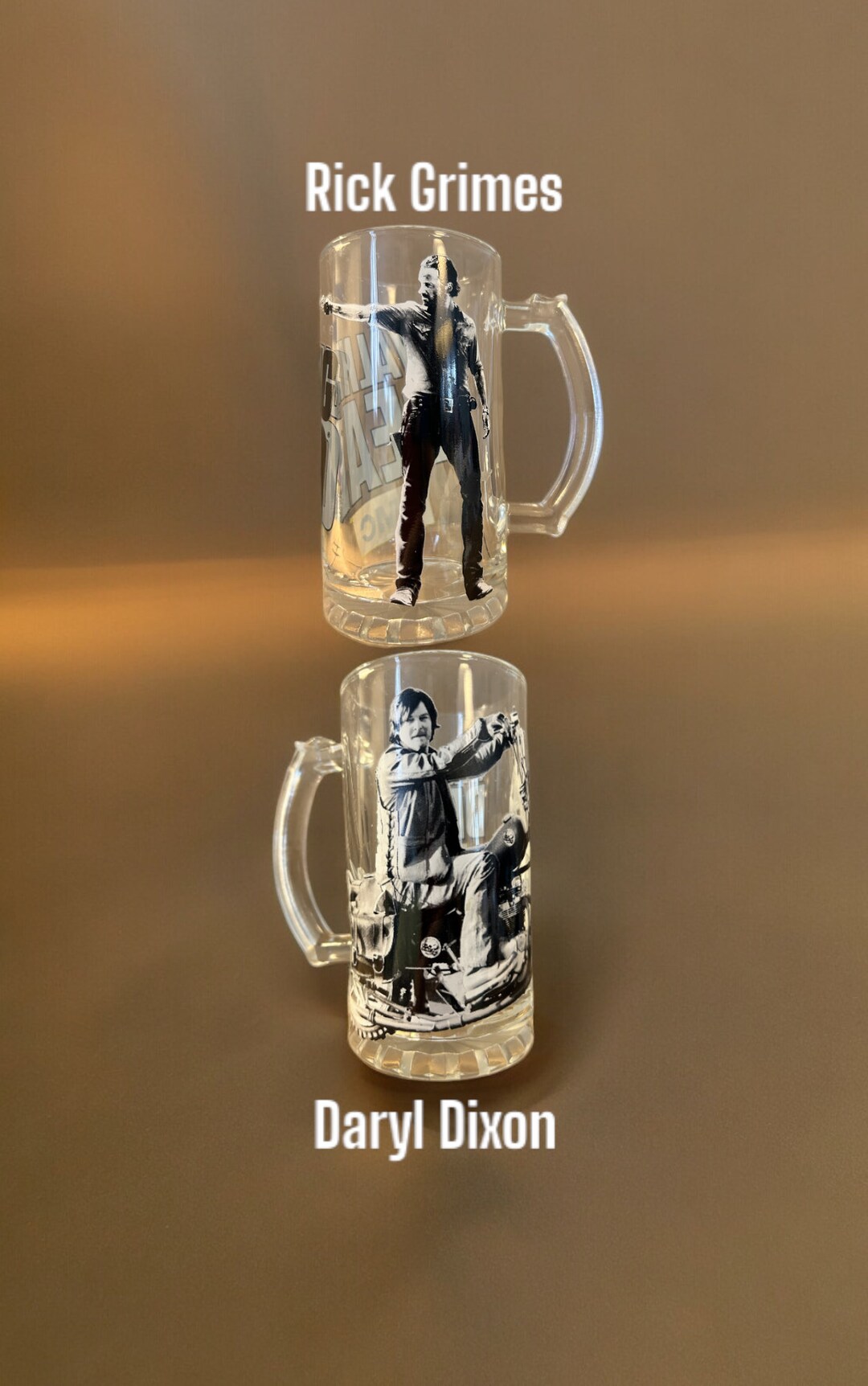 The Walking Dead Daryl Dixon Rick Grimes TWD Glass Beer Stiens Home ...