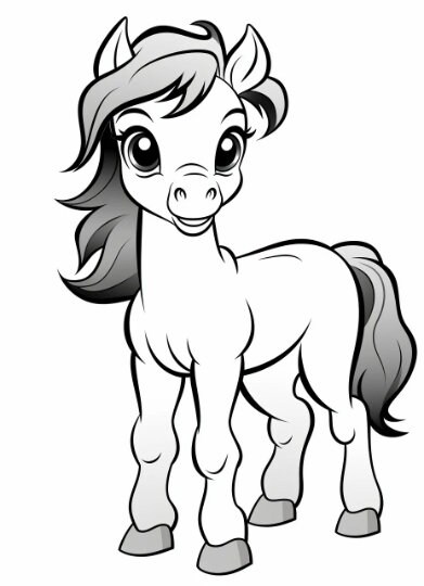 Cute Wild Mustang Horses Coloring Pages 30 Pages - Etsy