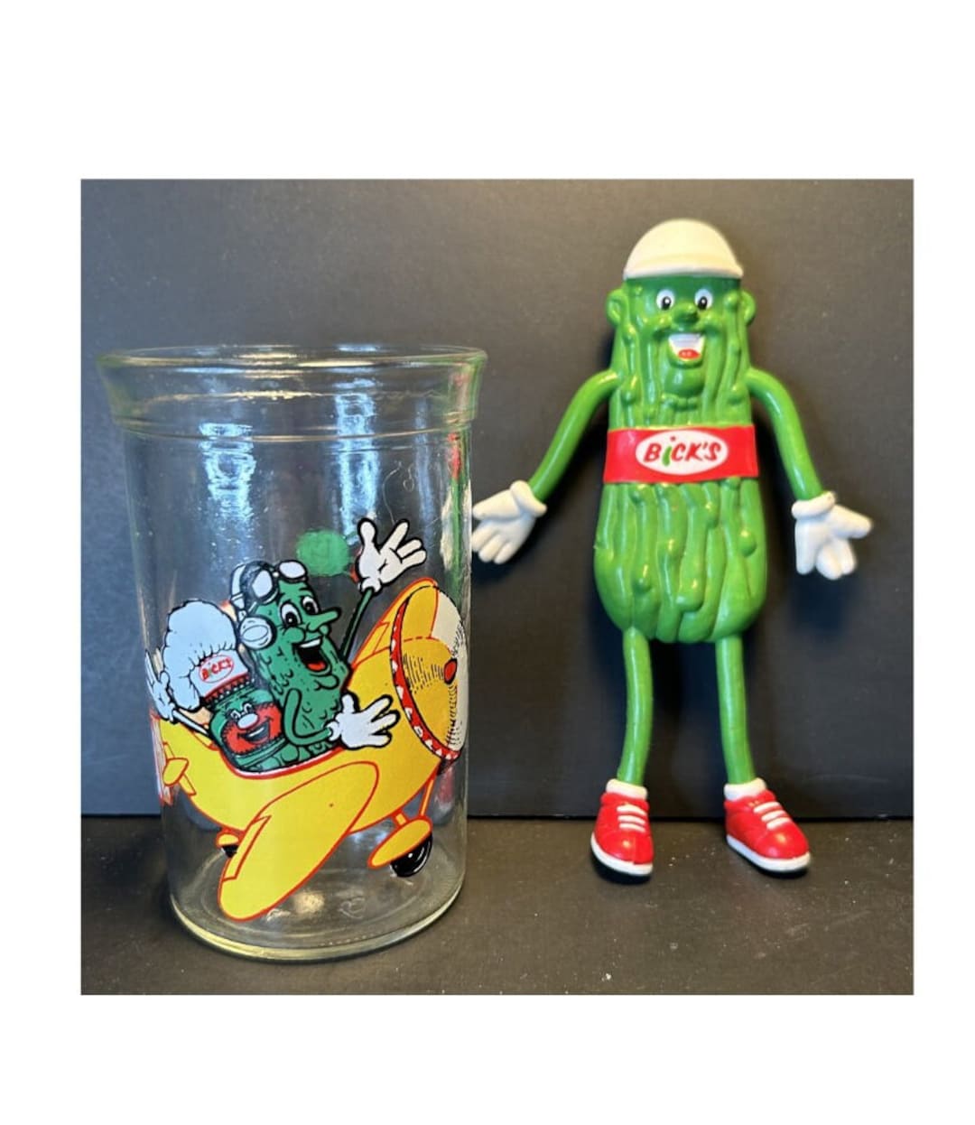 Advertising Icon 1980s Bick's Pickle Man Bendable Figure With Tumbler ...