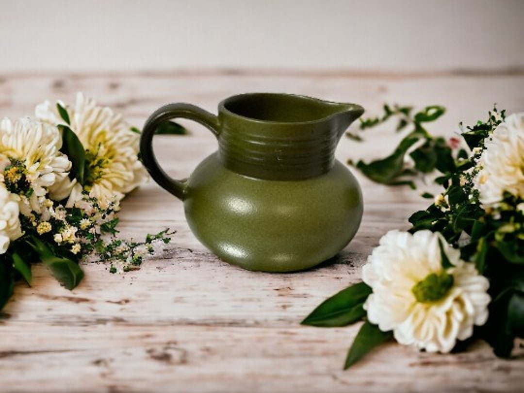 Myott England Studio Pottery Art Ceramic Forest Green Glaze Geometric ...