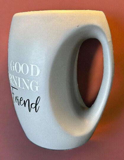 Good Morning Friend Gray Huggable Hand Warming 16 Oz Coffee Cup Mug ...