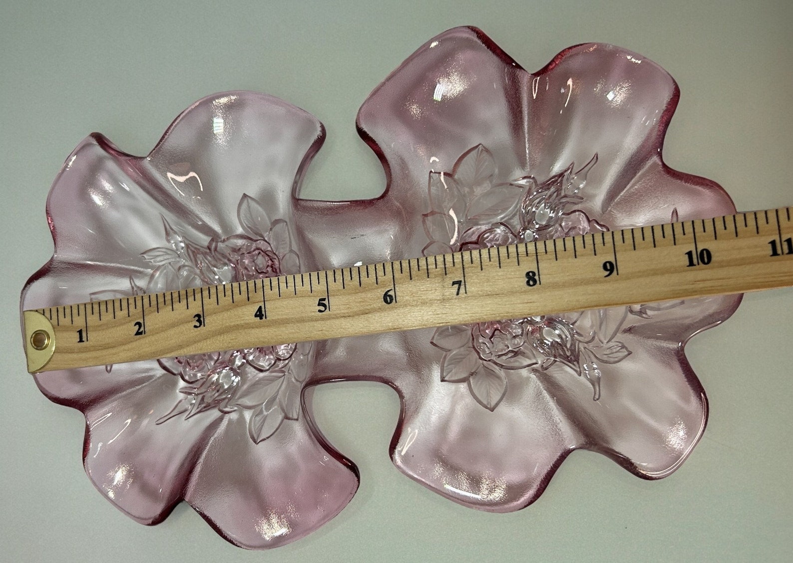 1970's Mikasa Pink Flower Petal Compote Double Bowl Candy Dish With ...