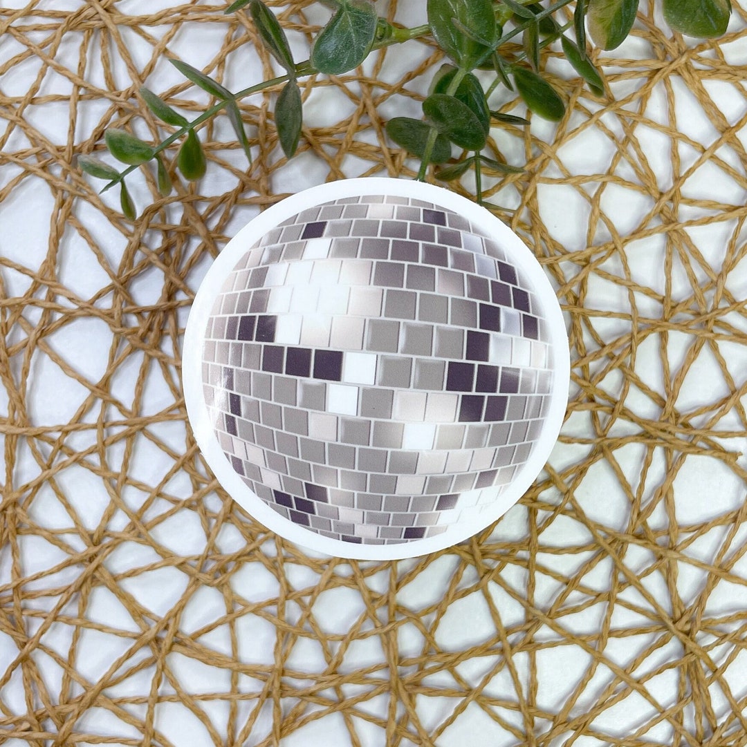Silver Disco Ball Decal Sticker Disco Sticker Retro - Etsy