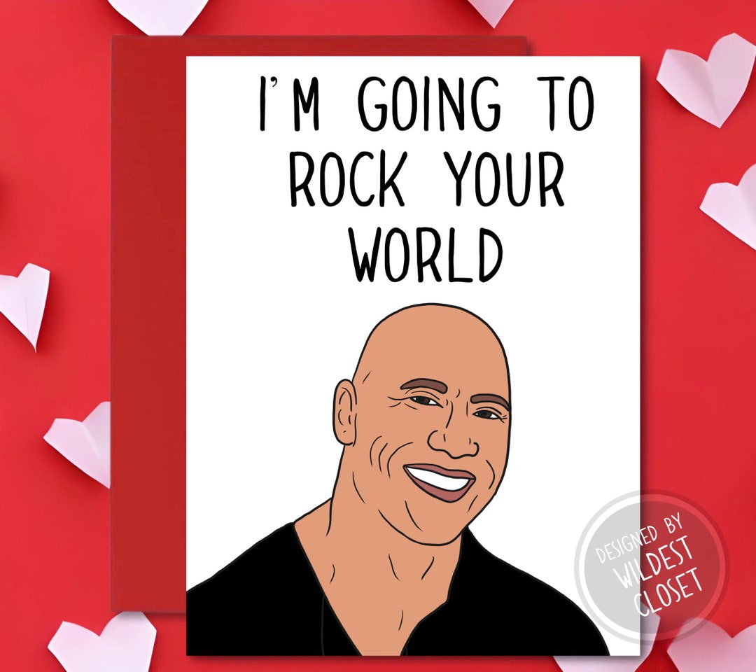 Funny the Rock Dwayne Johnson Inspired Valentines Day Card Card for ...