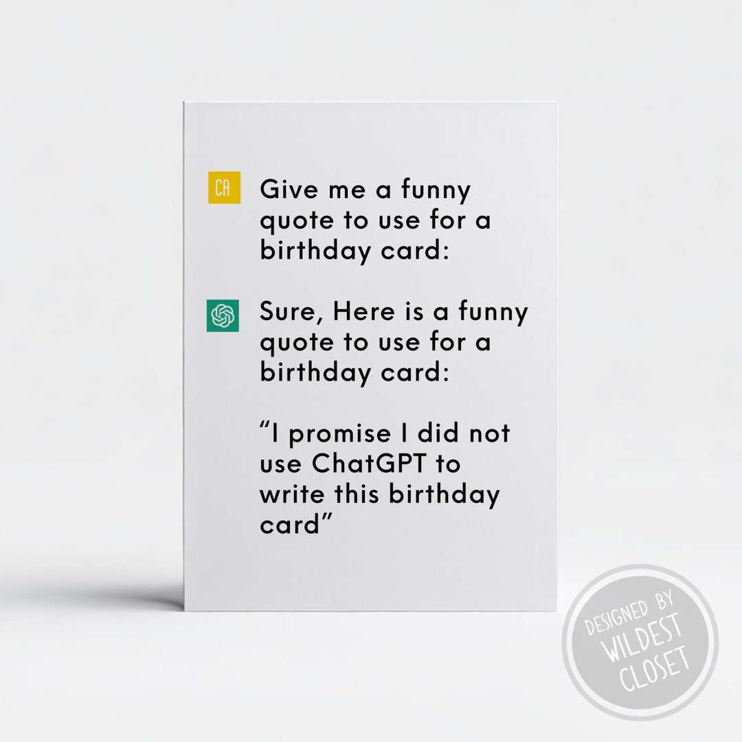 Funny Chatgpt Inspired Happy Birthday Greeting Card - Parody - Happy ...