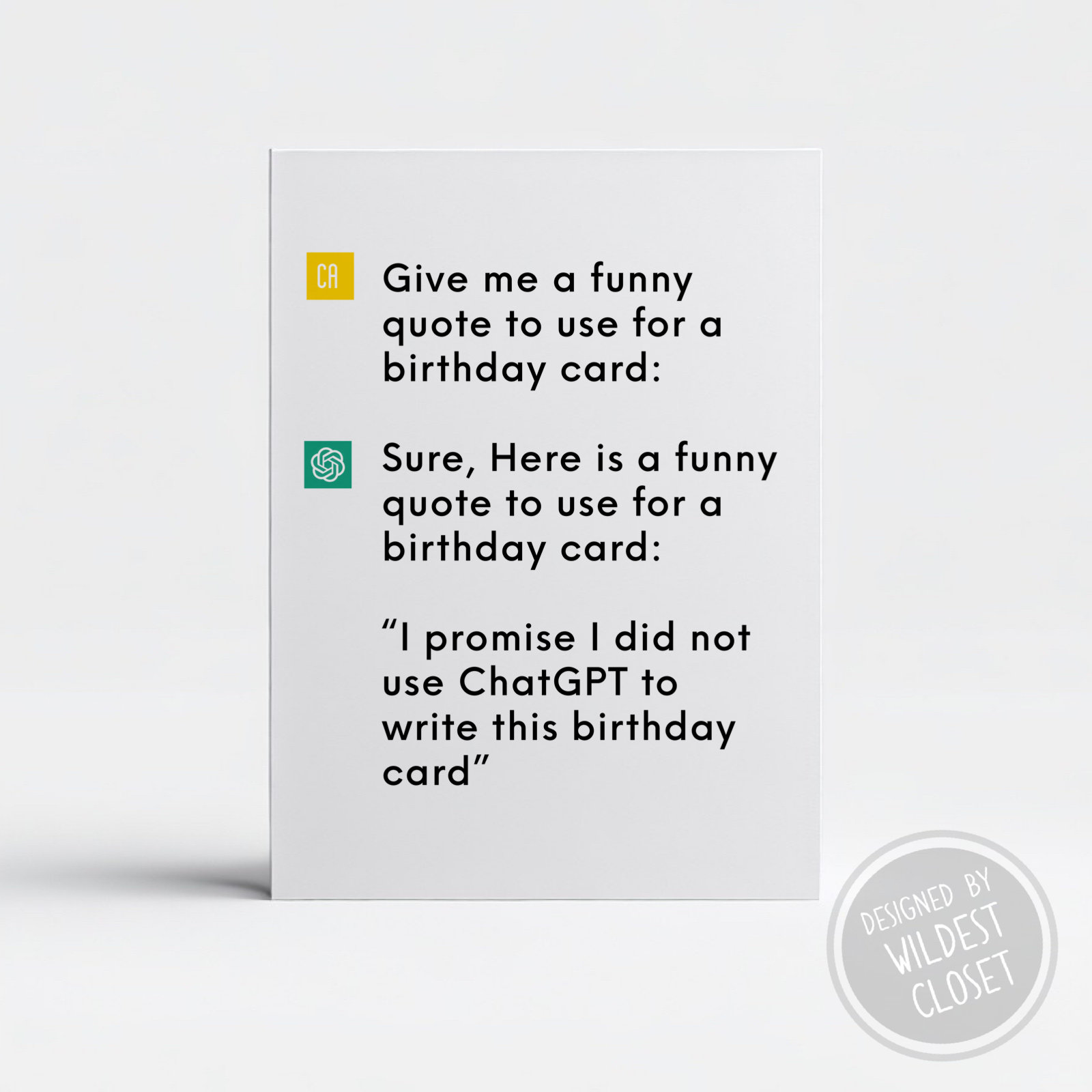 Funny Chatgpt Inspired Happy Birthday Greeting Card Parody Happy ...