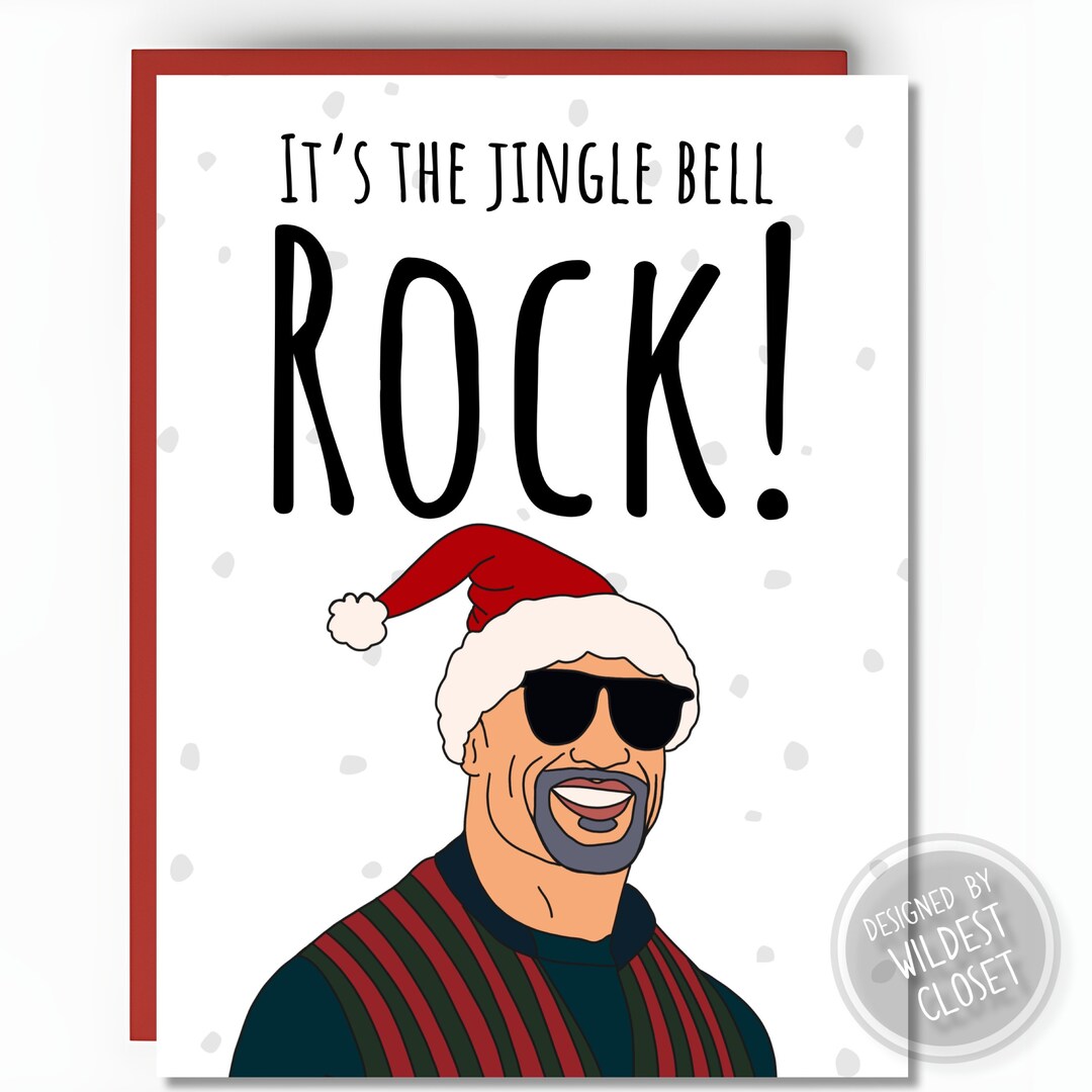 Funny the Rock Inspired Christmas Card Jingle Bell Rock - Etsy