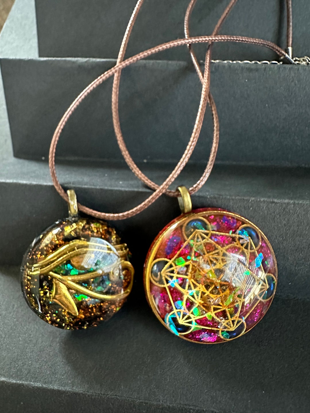 2 Metatron Orgonite Pendant Bundle /eye of Horus Black Tourmaline ...