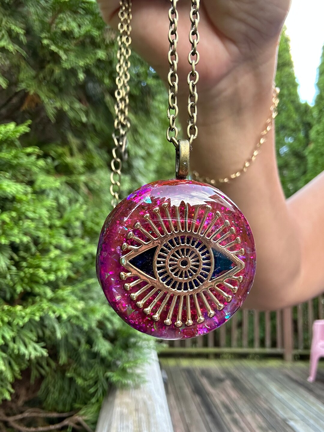Evil Eye Necklace /third Eye Necklace/orgonite Necklace/orgonite ...
