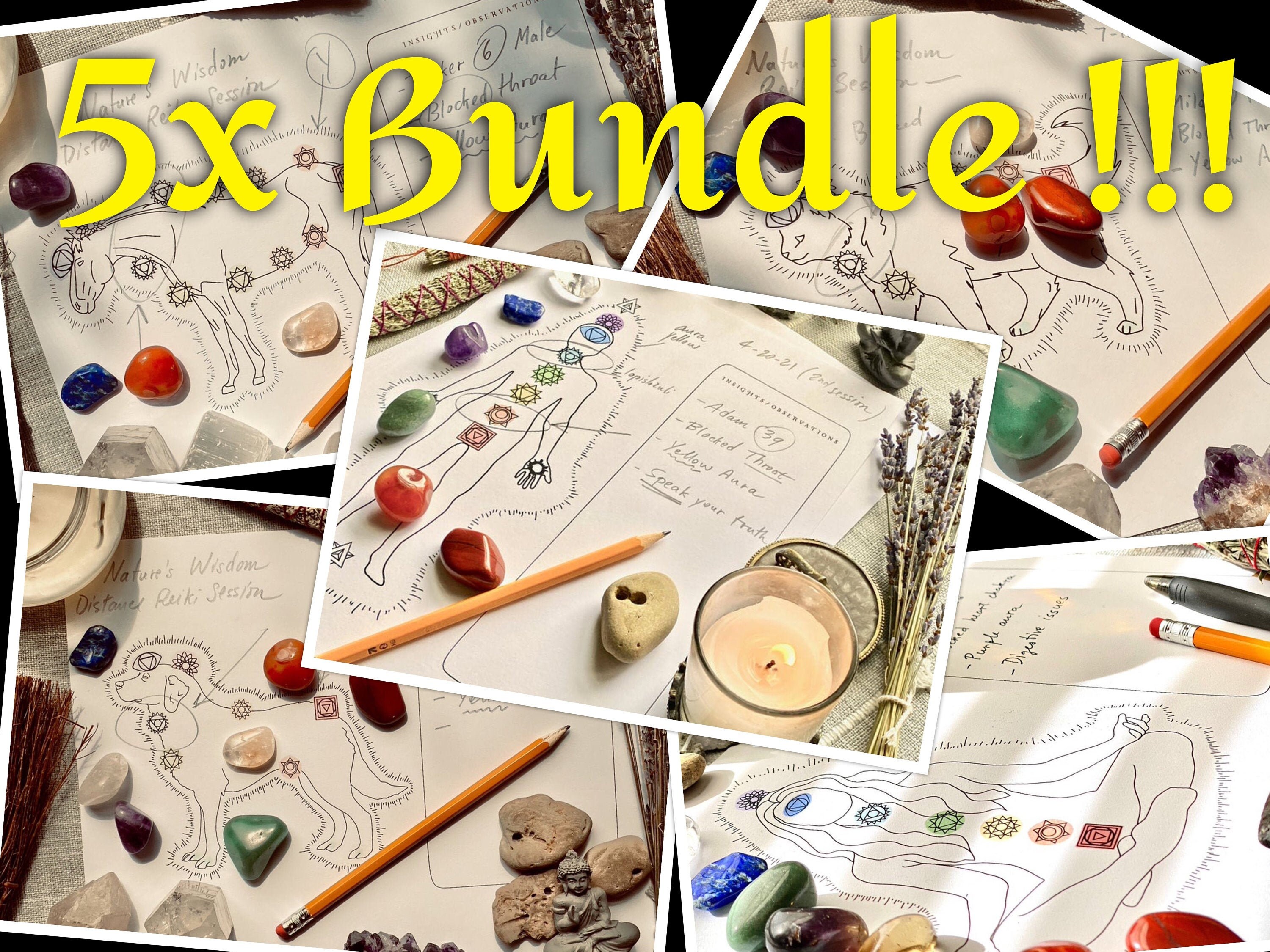 5 BUNDLE Distance Reiki Chakra Healing Board Printable | Etsy