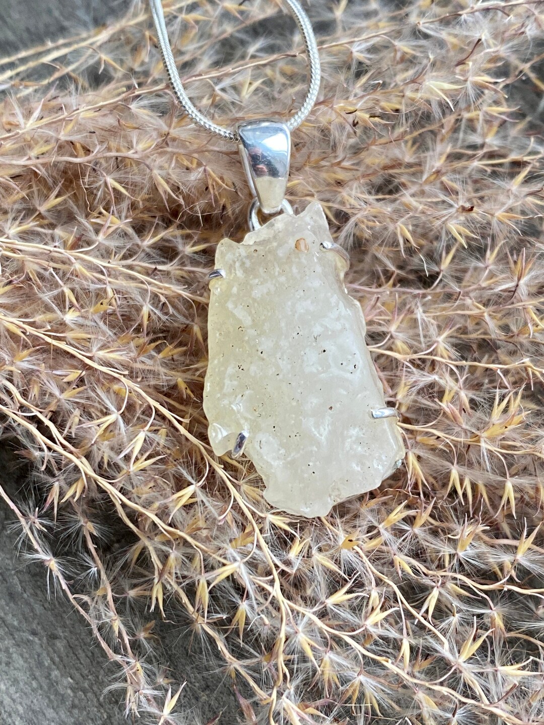Rare Libyan Desert Glass Stone 925 Silver Handmade Pendant - Crystal ...