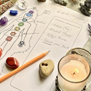 Man Distance Reiki Chakra Healing Board Printable Template - Crystal ...