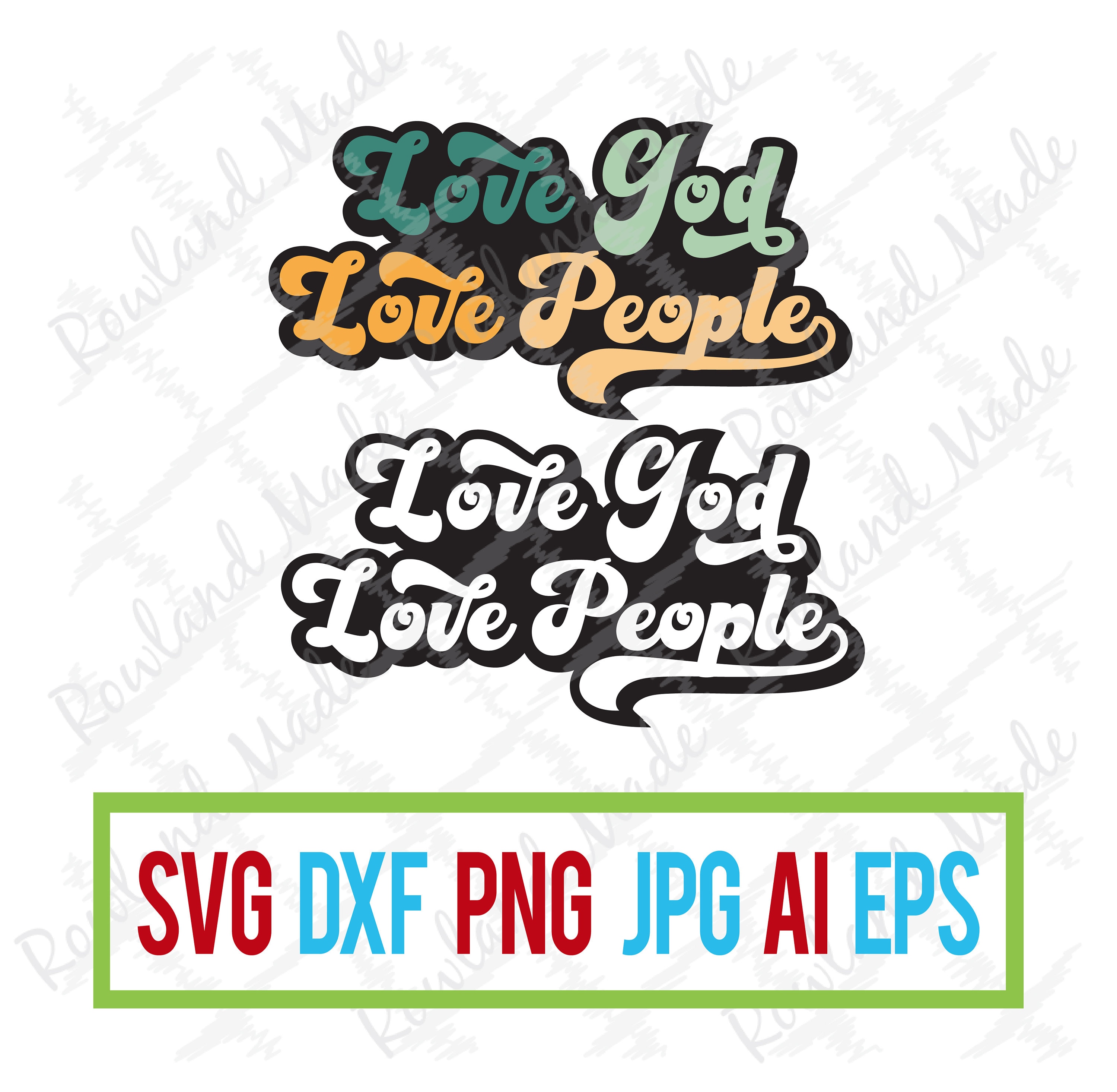 Love God Love People AVG Bible Svg Christian Svg Retro Vintage | Etsy