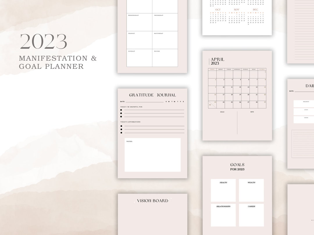 2023 Digital Planner for Goal Setting and Manifestation | Minimalist ...