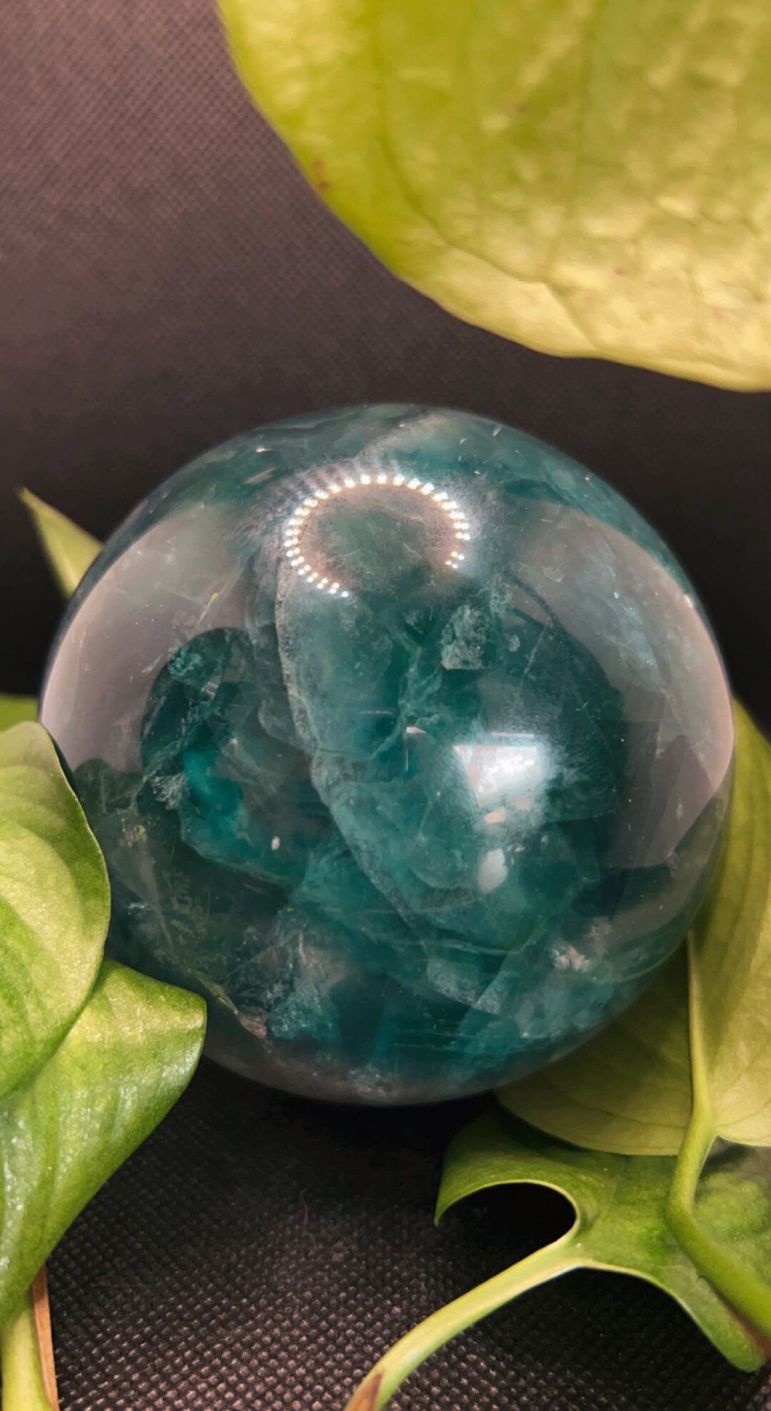 XL Rainbow High Grade Fluorite Sphere Green Crystal Sphere Purple ...