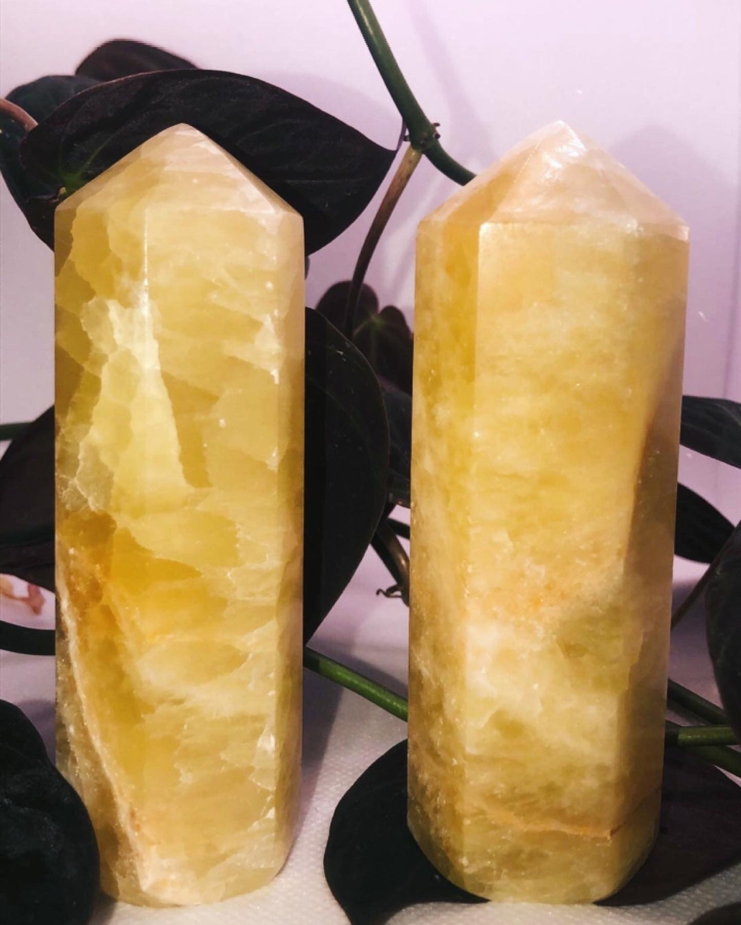 Small Himalayan Yellow Calcite Tower Calcite Towers Polished Yellow ...