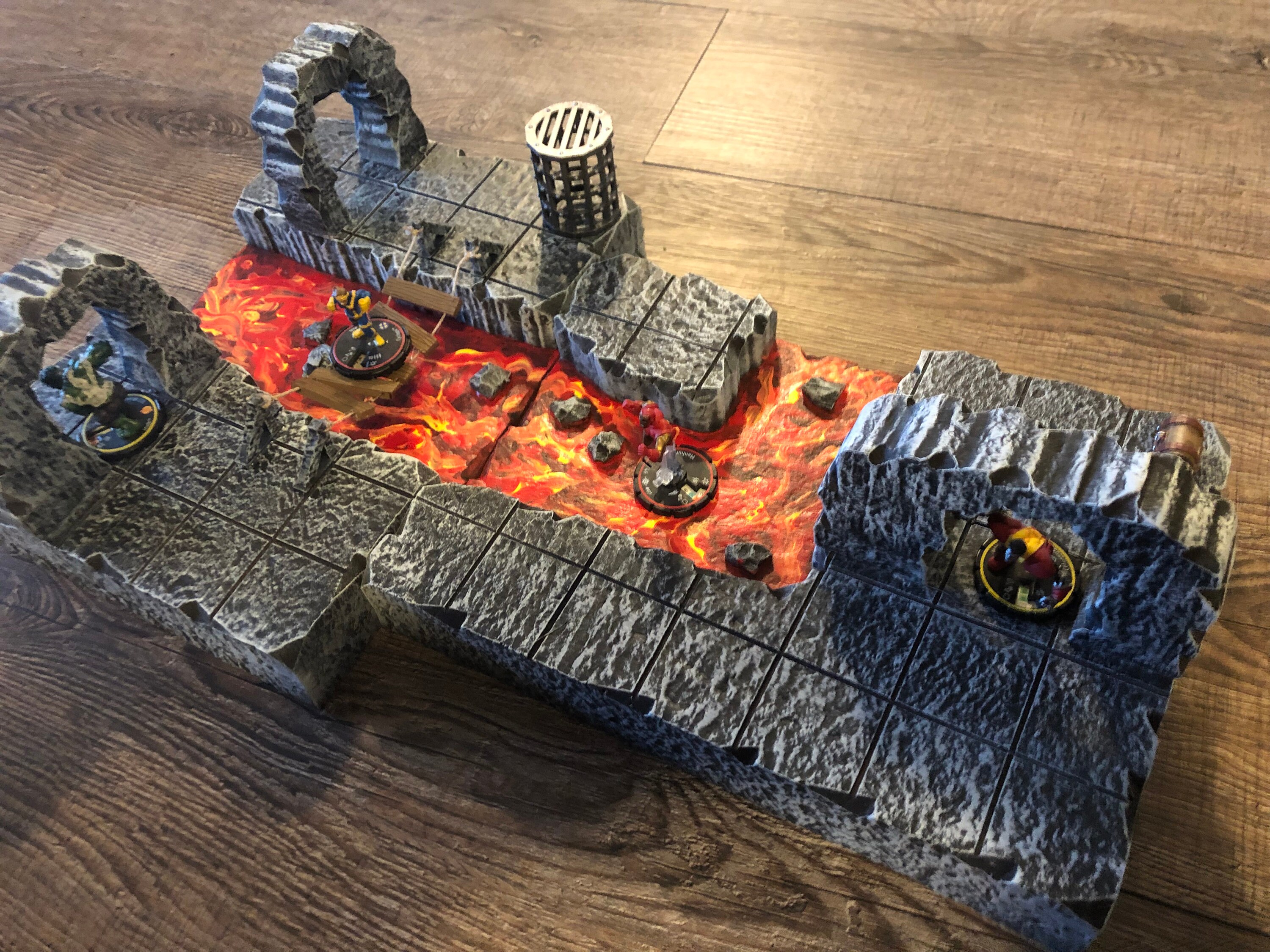Lava Cave Terrain 1.5 Grid Set Heroclix Pathfinder, D&D, Wargaming ...