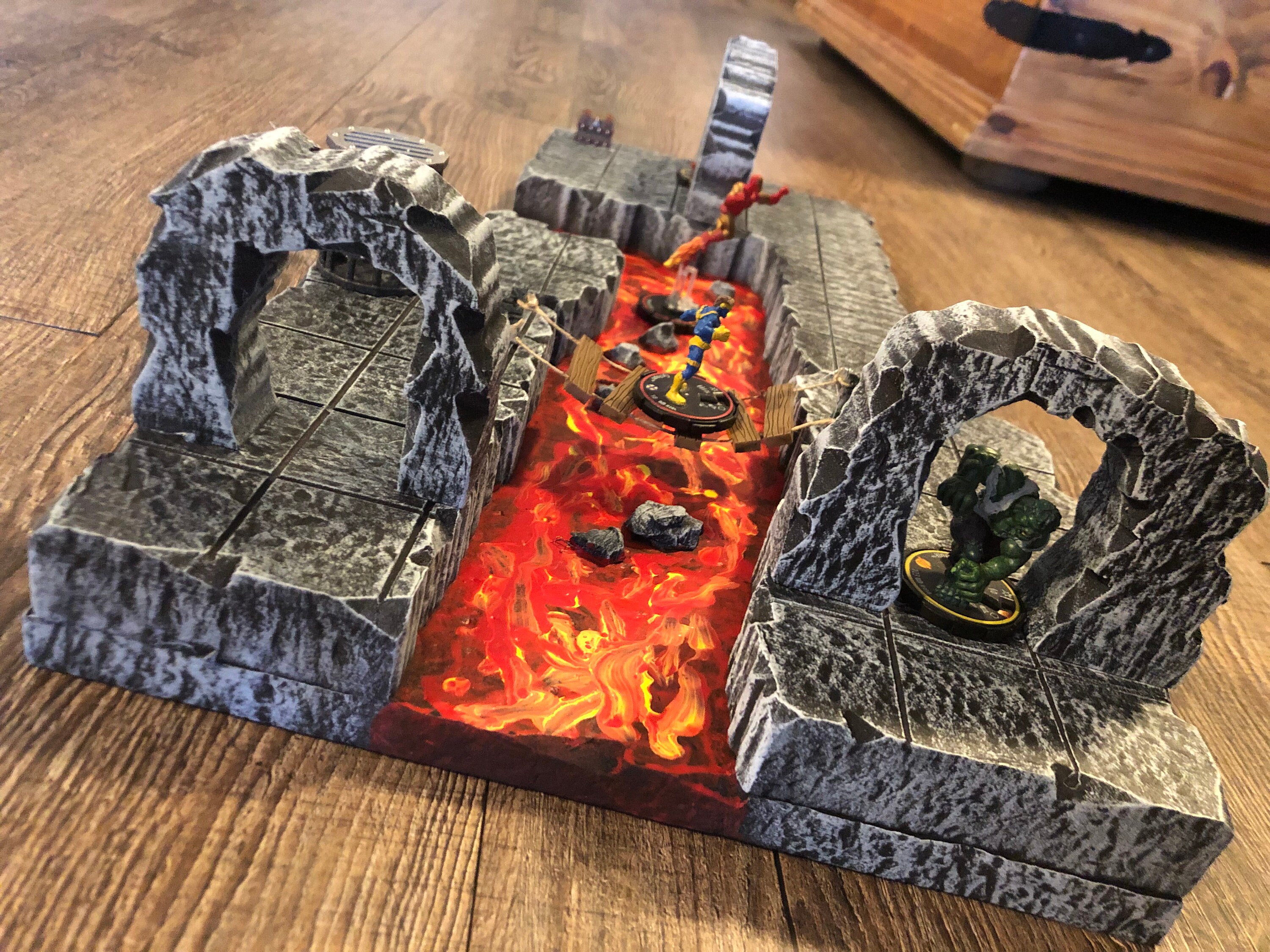 Lava Cave Terrain 1.5 Grid Set Heroclix Pathfinder, D&D, Wargaming ...