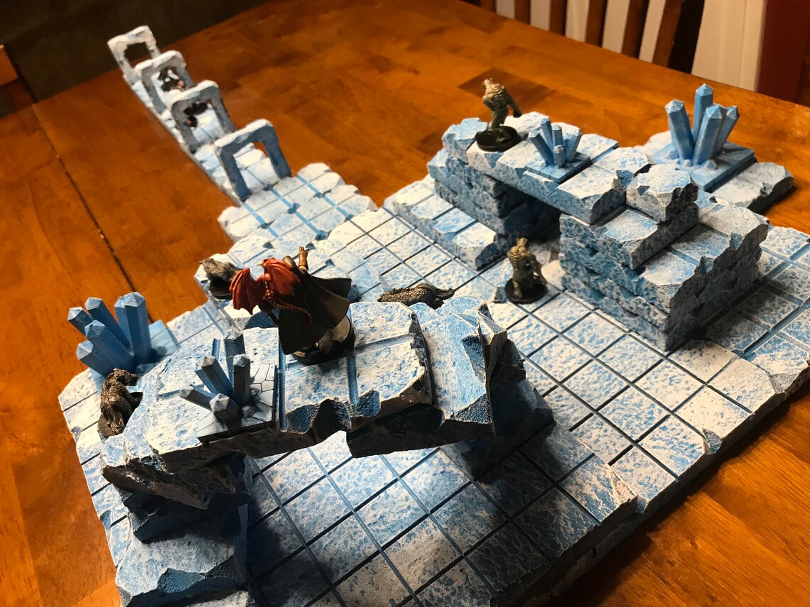 Dungeon Ice Cavern Terrain Set 28mm Dungeons & Dragons | Etsy