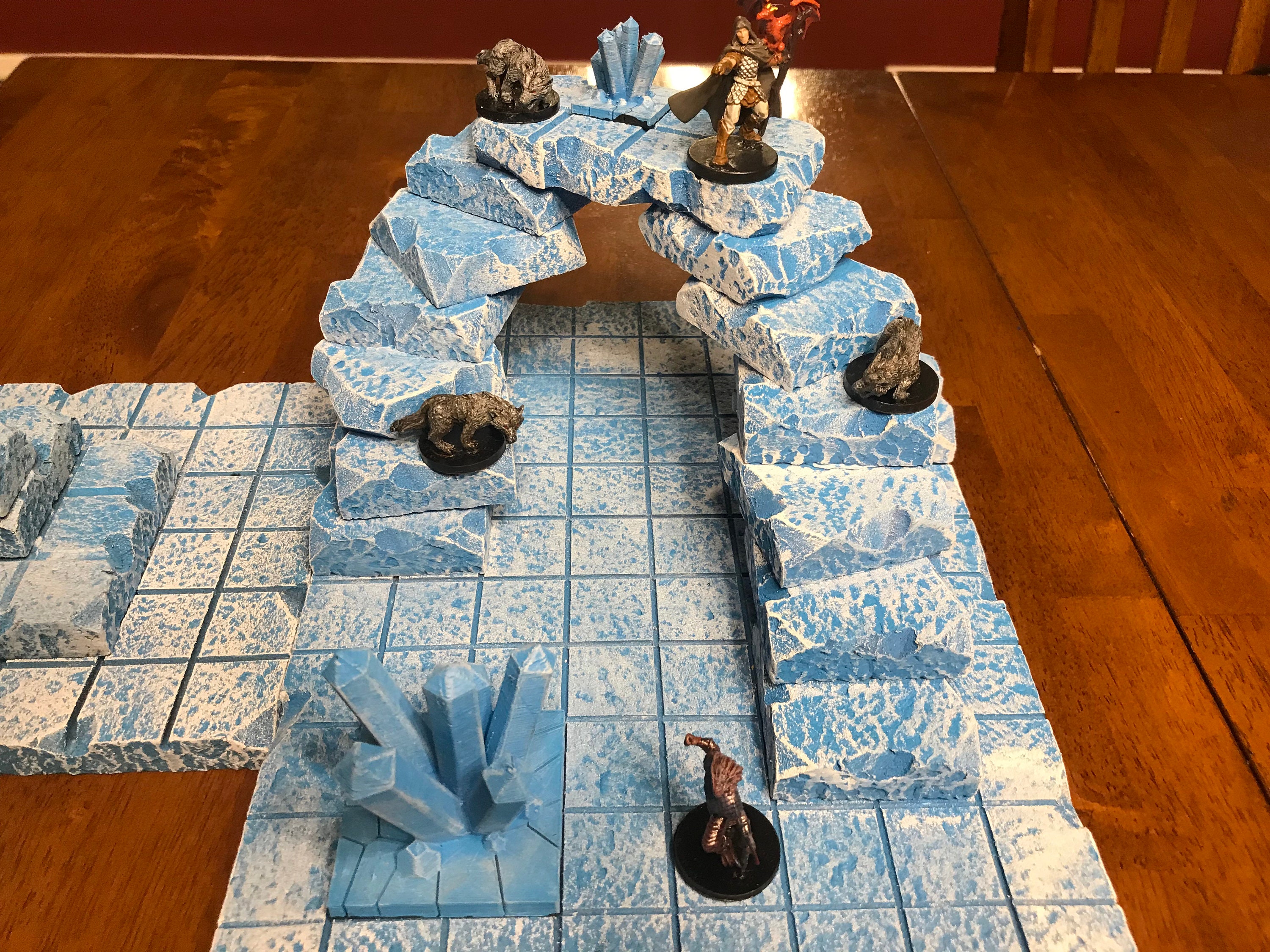 Dungeon Ice Cavern Terrain Set 28mm Dungeons & Dragons | Etsy