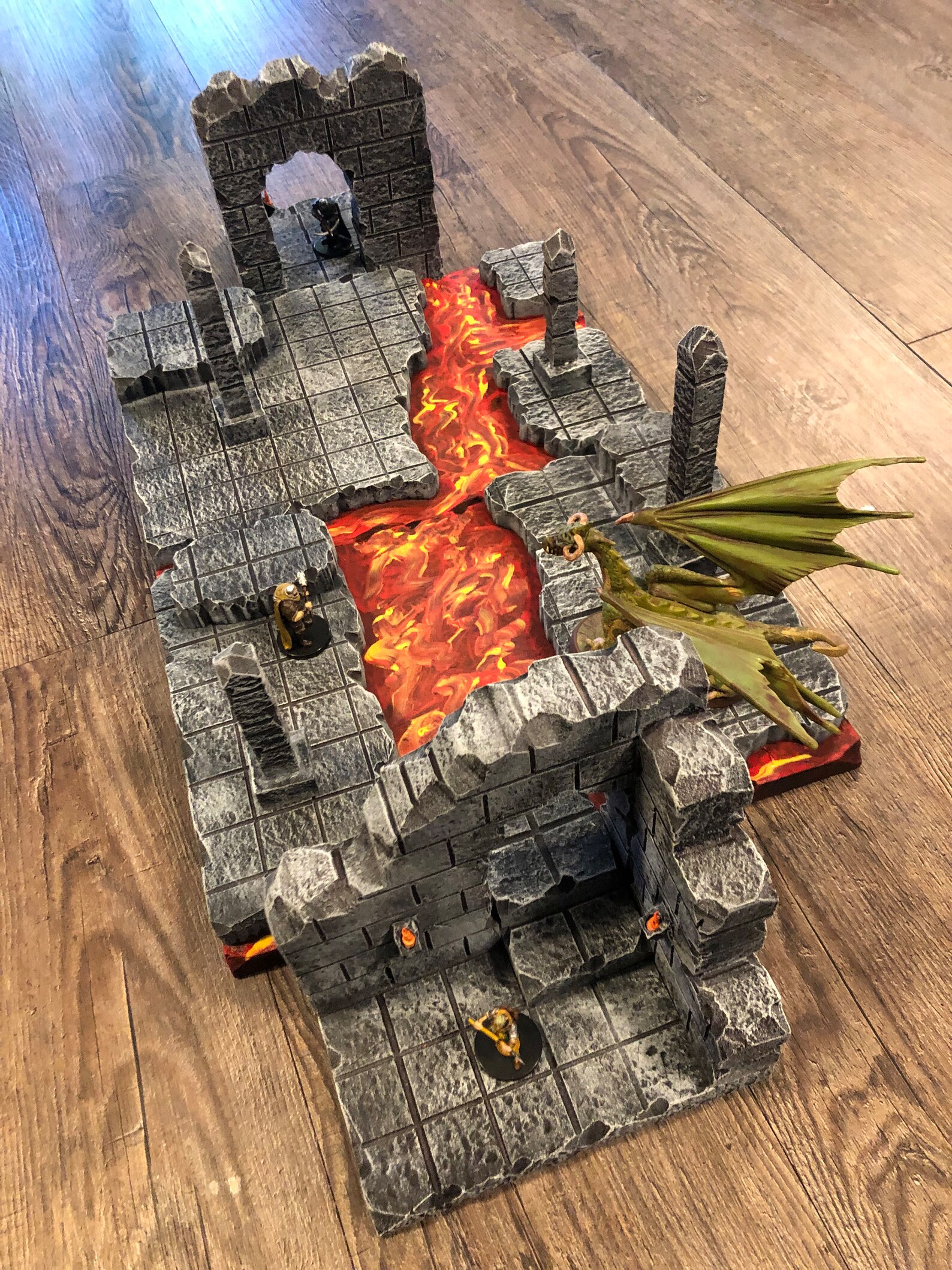 Dungeon Lava Ruin Modular Terrain Set 28mm Dungeons & Dragons - Etsy