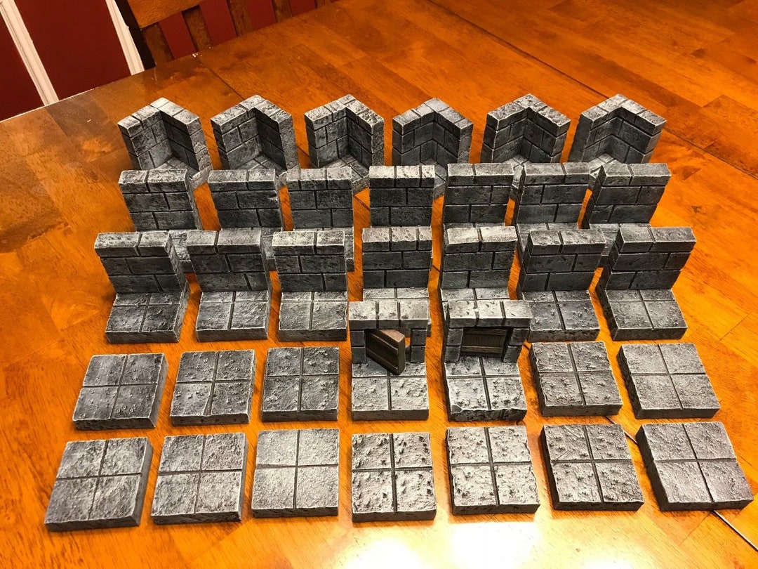 Dungeon Big Modular Tile Set 28mm Dungeons & Dragons Pathfinder Terrain ...