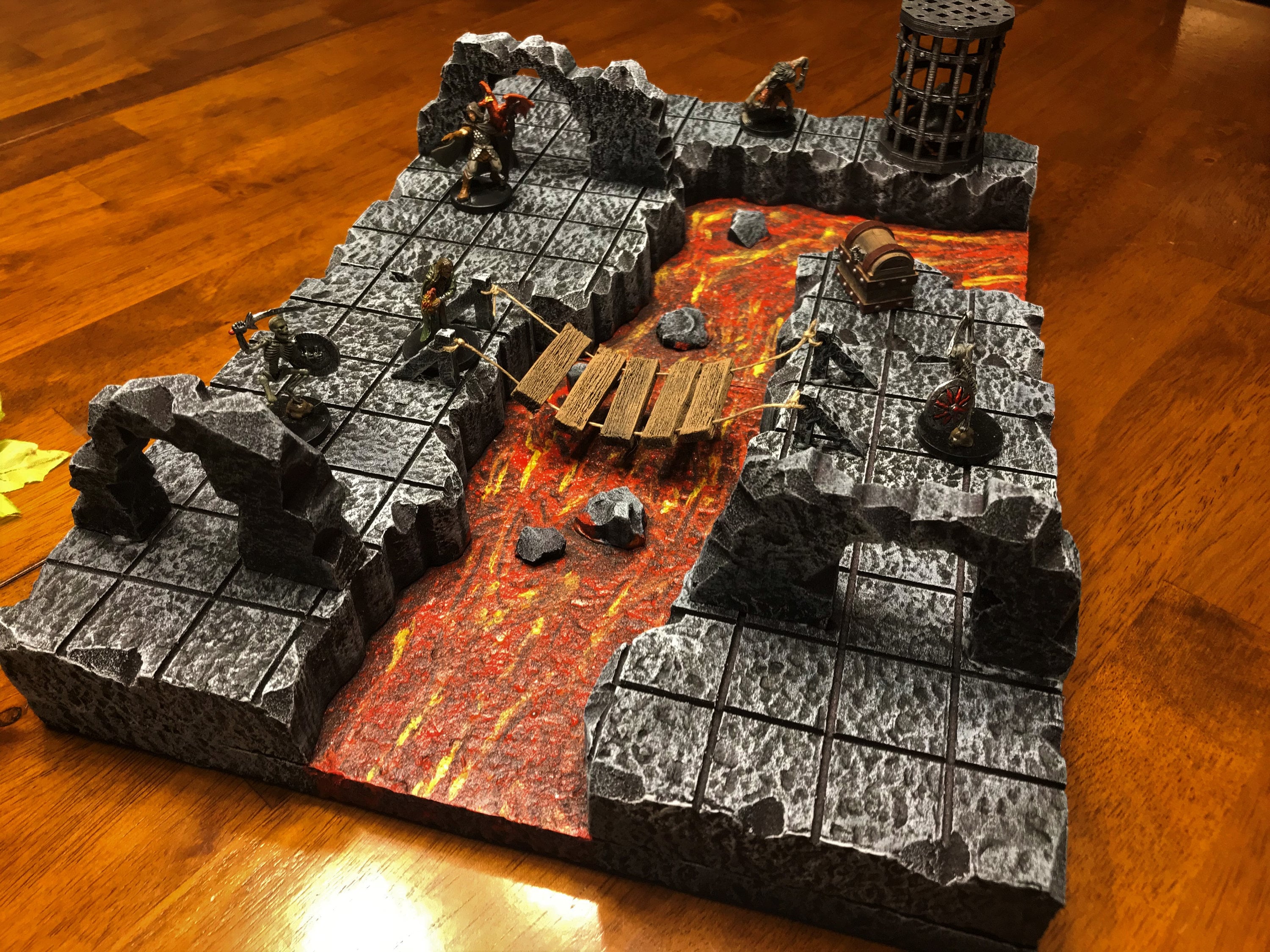 Dungeon Lava Ruin modular Terrain Set 28mm Dungeons & Dragons ...