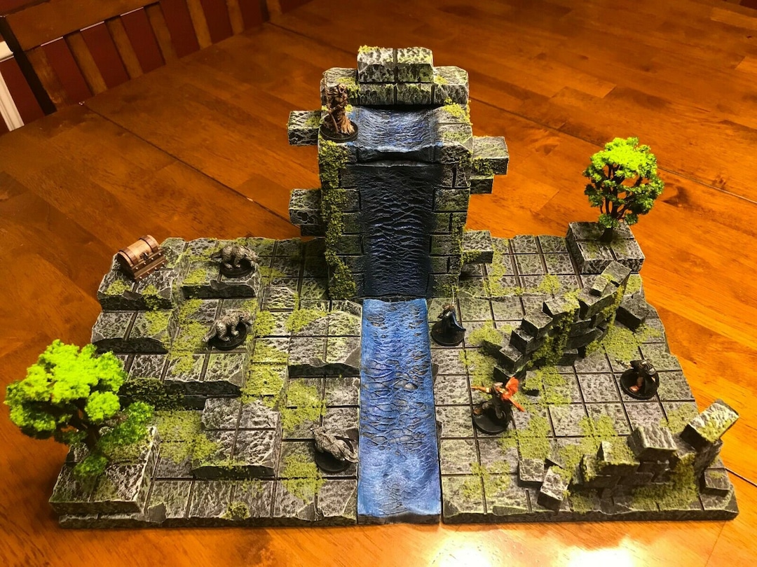 Aztec Waterfall Ruin Set Dungeons and Dragons Pathfinder D&d Terrain ...