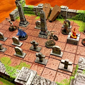 Cemetery Set 2 Terrain 28mm Dungeons & Dragons Pathfinder Wargame ...