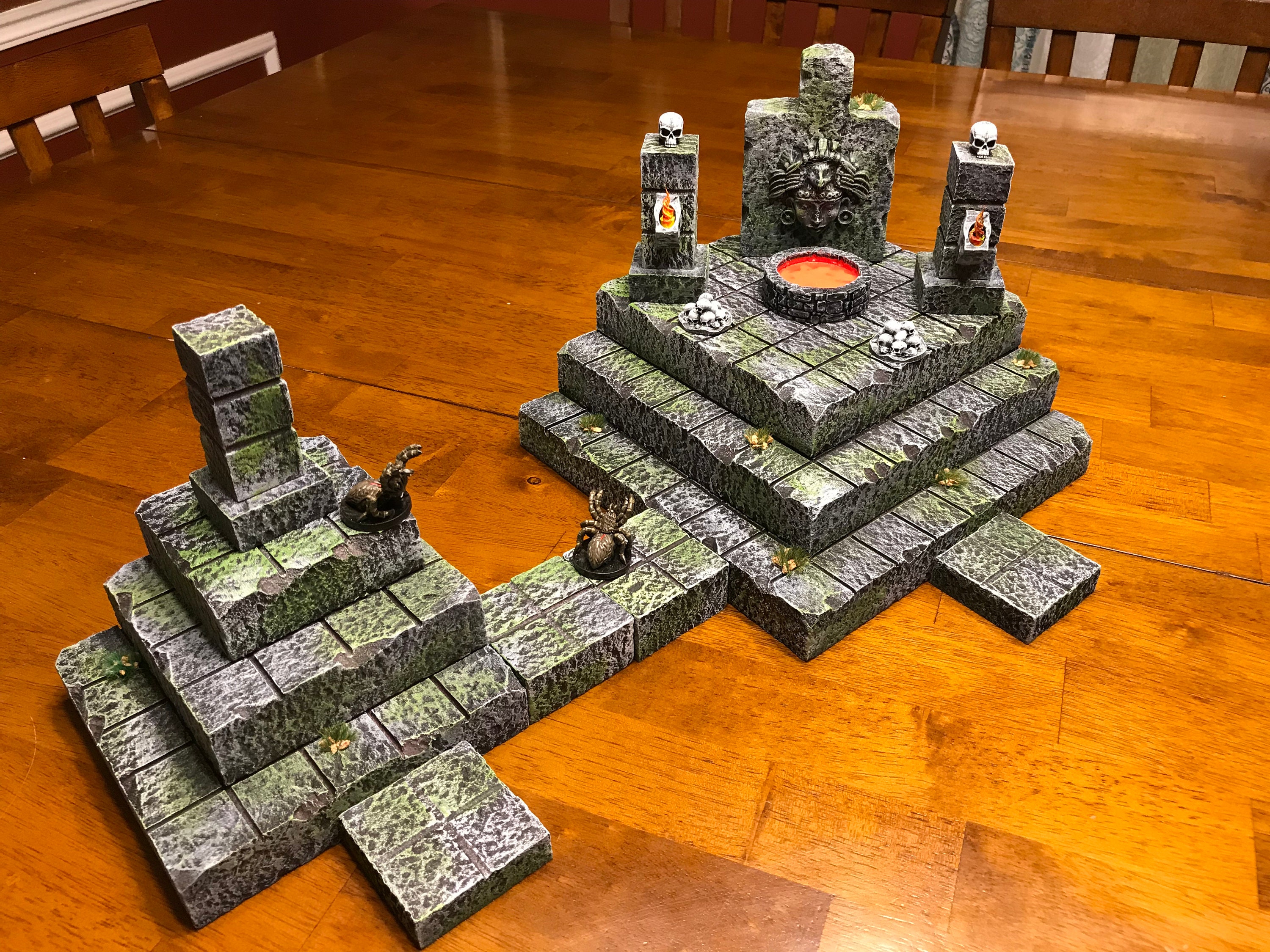 Aztec Temple Ruin Set 28mm Dungeons and Dragons Pathfinder D&d Terrain ...