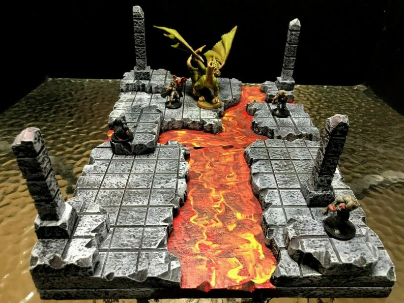 Dungeon Big Lava Ruin Set 28mm Terrain Warhammer Dungeons & Dragons ...