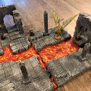 Dungeon Lava Ruin Modular Terrain Set 28mm Dungeons & Dragons ...
