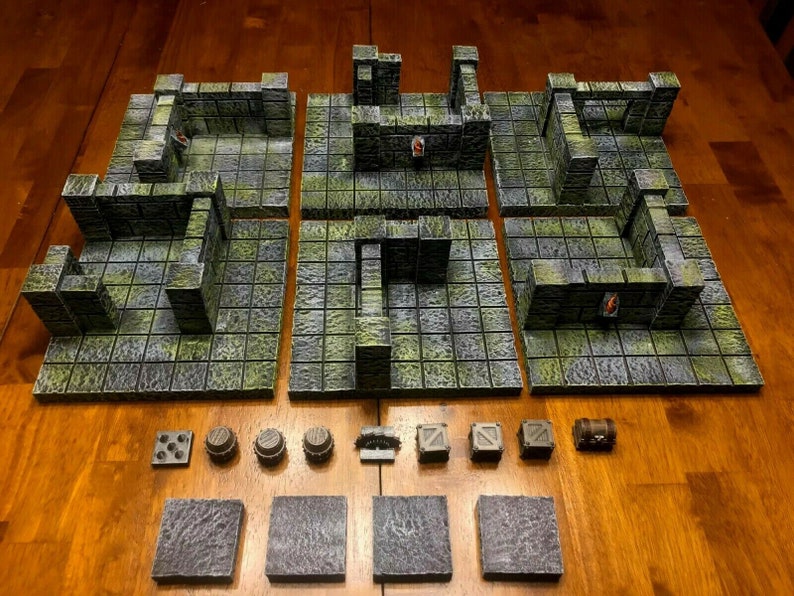 Big Underground Dungeon Set Terrain 28mm Dungeons & Dragons Pathfinder ...
