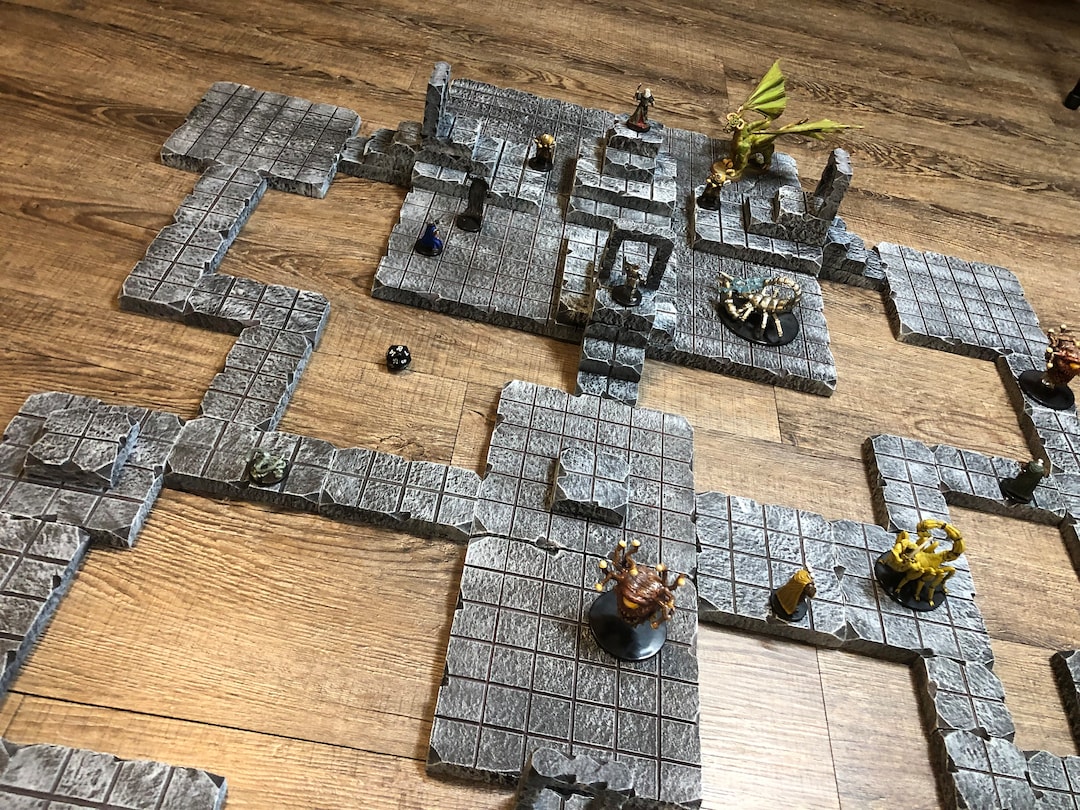 Big Dungeon Tile Modular Set Dungeons & Dragons Pathfinder Terrain 28mm ...