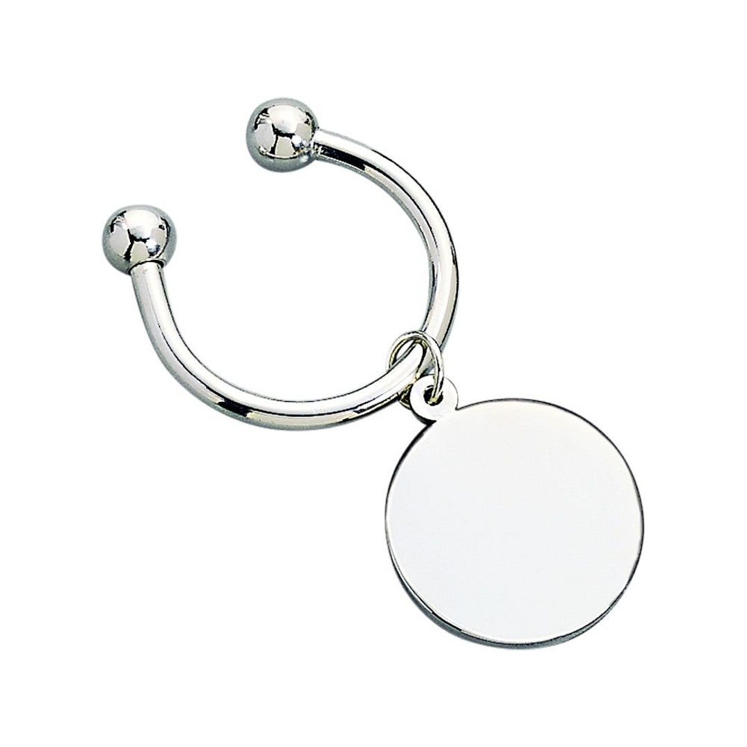 Round Tag Key Ring Silver Non Tarnishing Personalized Free Engraving ...