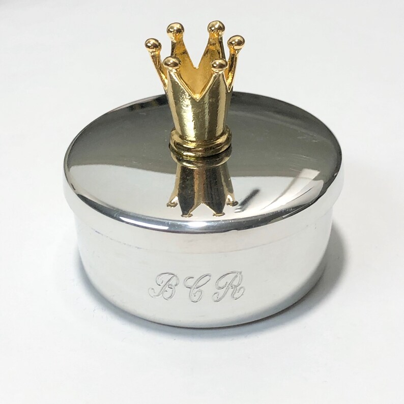 Pewter Tooth Fairy Box With Crown Personalized Free Engraving Silver ...