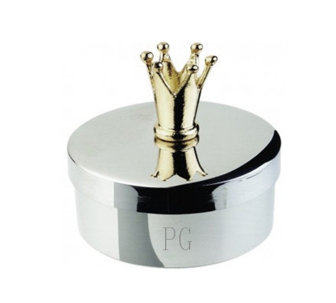 Pewter Tooth Fairy Box With Crown Personalized Free Engraving Silver ...
