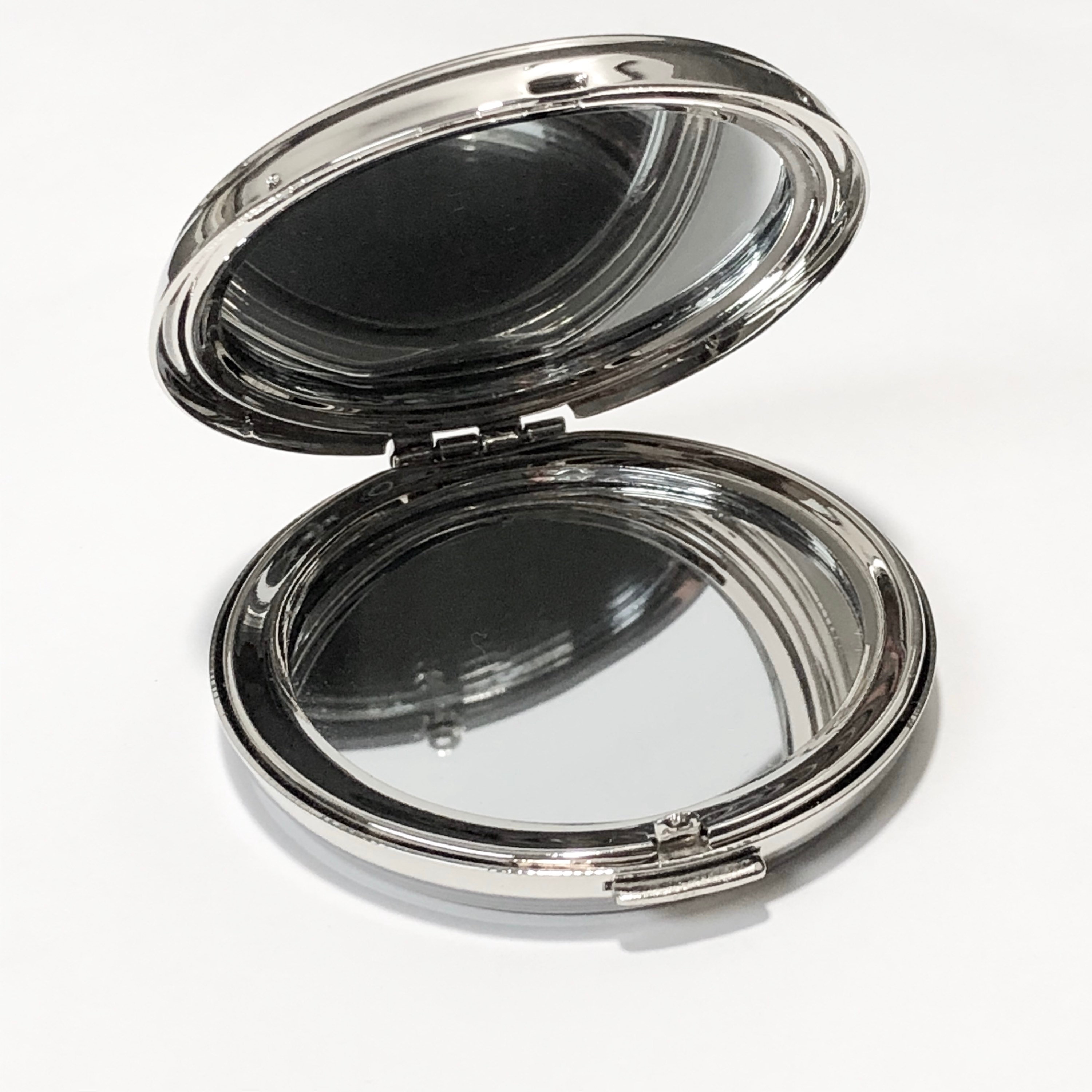 Silver Round Mirror Compact Perfect Keepsake Purse Mirror | Etsy