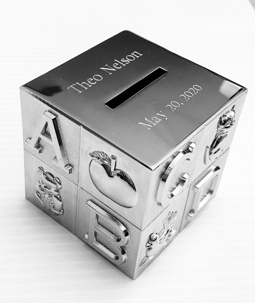 Baby Bank Alphabet Block Coin Bank New Baby Shower Gift Personalized ...